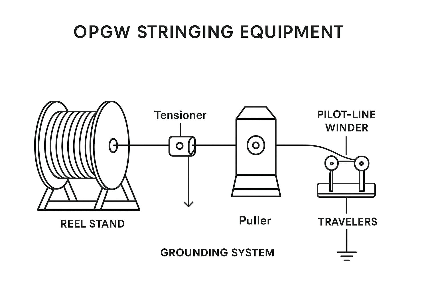 OPGW Stringing Equipment and Setup Explained - ohtldesign.com